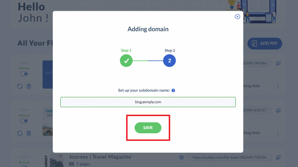 How to customize Publuu domain?