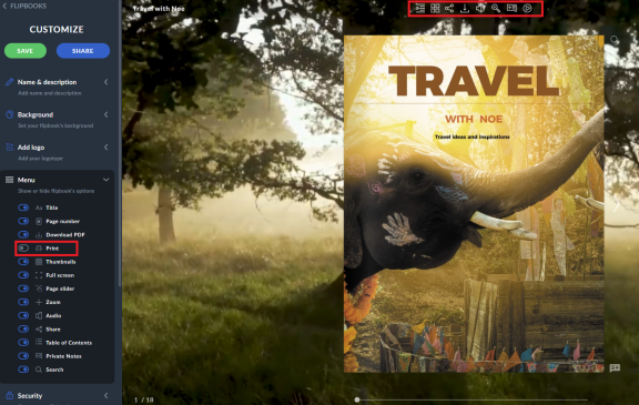 How to disable downloading and printing?