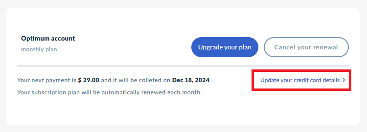 How to update your credit card details?