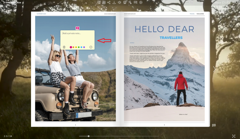 How to add private notes to a flipbook?