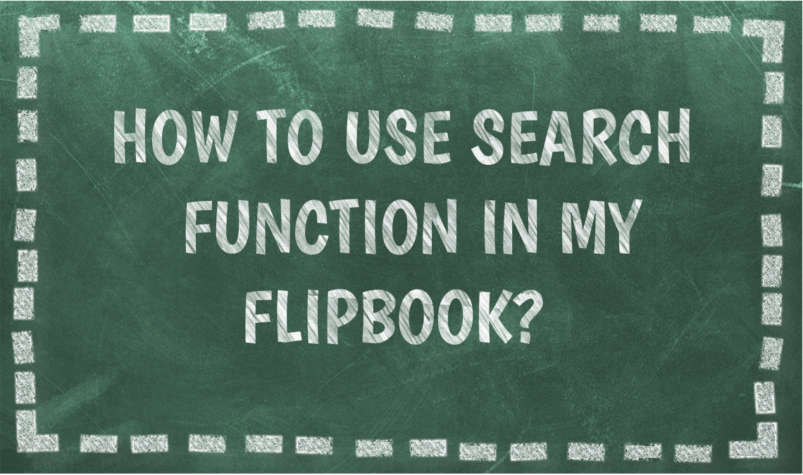 How to use the search function in a flipbook?
