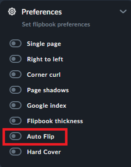 ¿Cómo establecer un autoflip en tu libro animado?